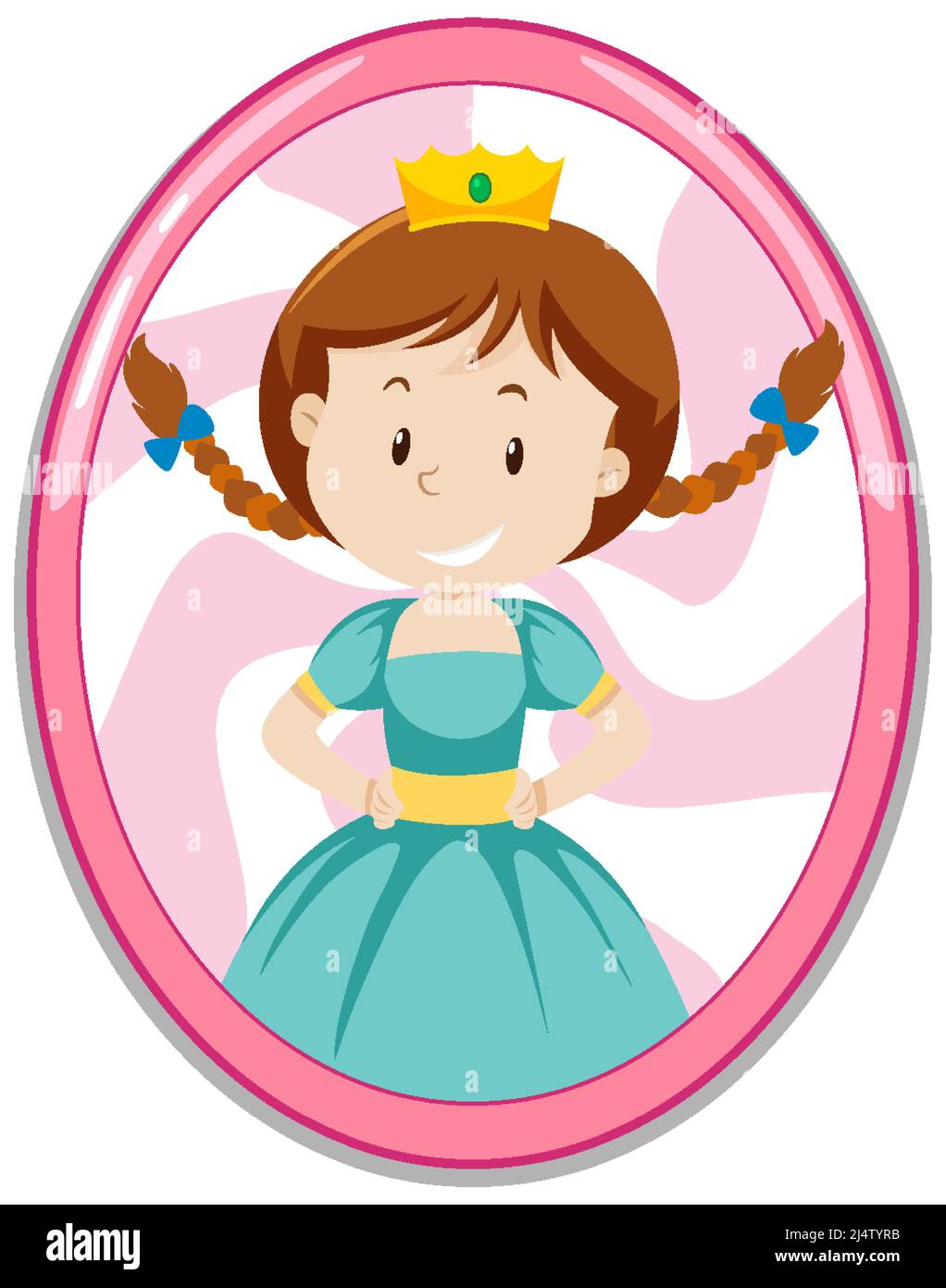 Cute princess cartoon character illustration Stock Vector Image & Art ...