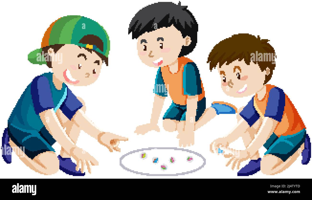 Children playing marbles on white background illustration Stock Vector ...