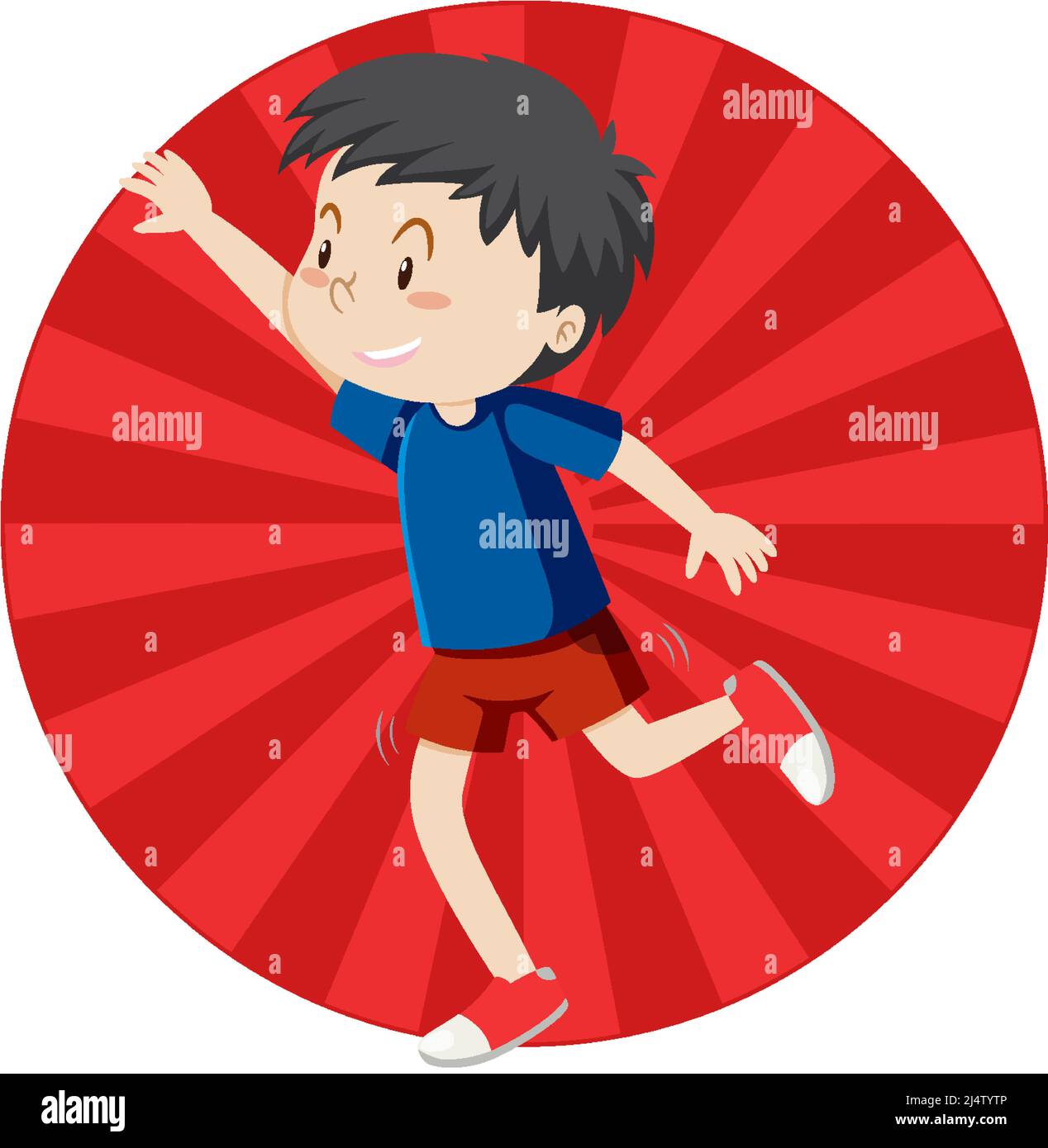 Active boy simple cartoon character illustration Stock Vector Image ...