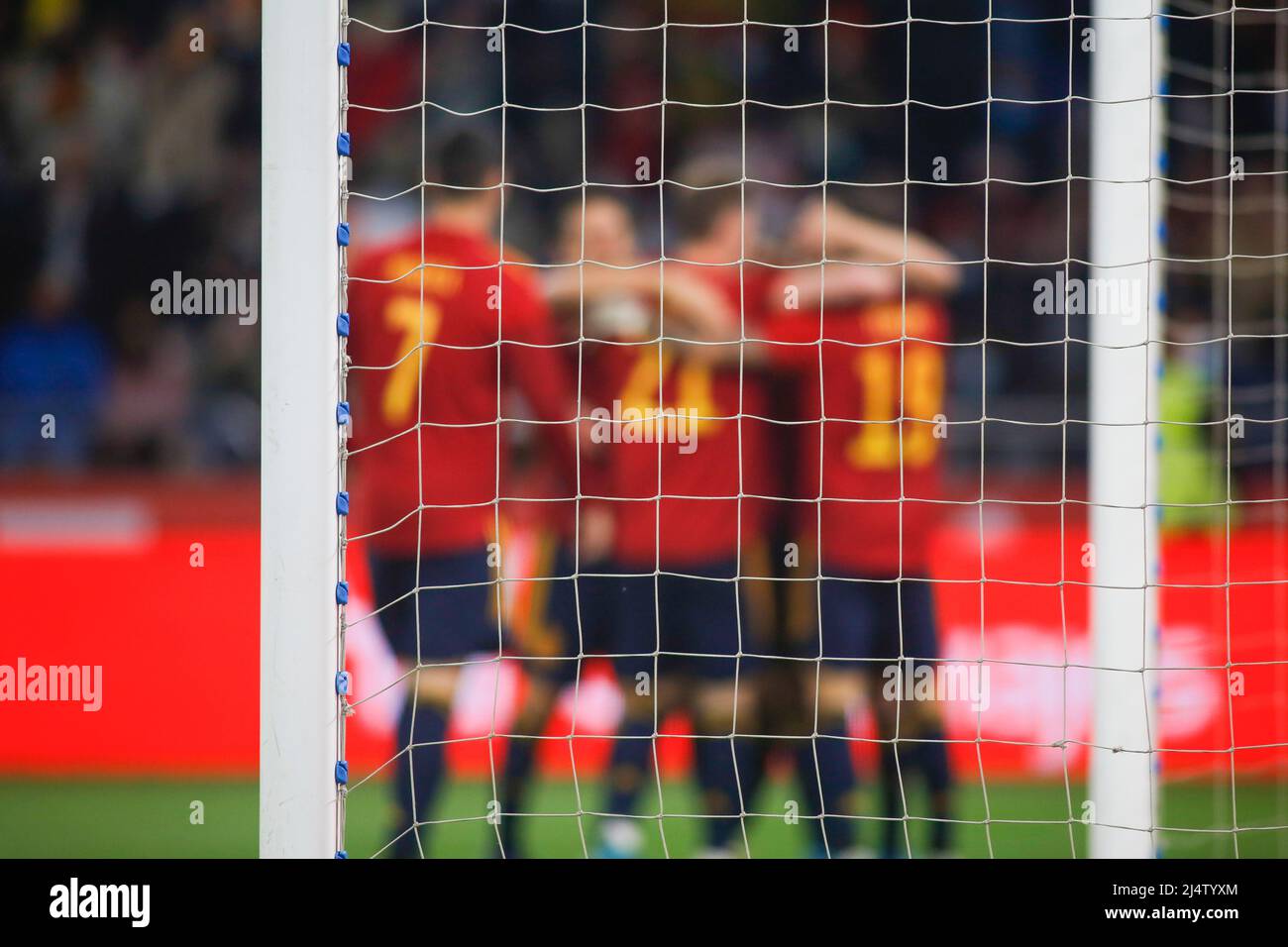 Yeremy Pino of Spain celebrates with team mates after scoring their ...