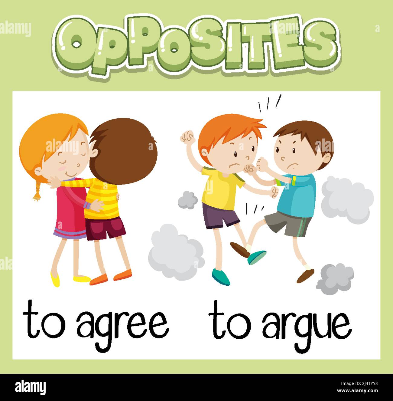 Opposite English words for kids illustration Stock Vector Image & Art ...