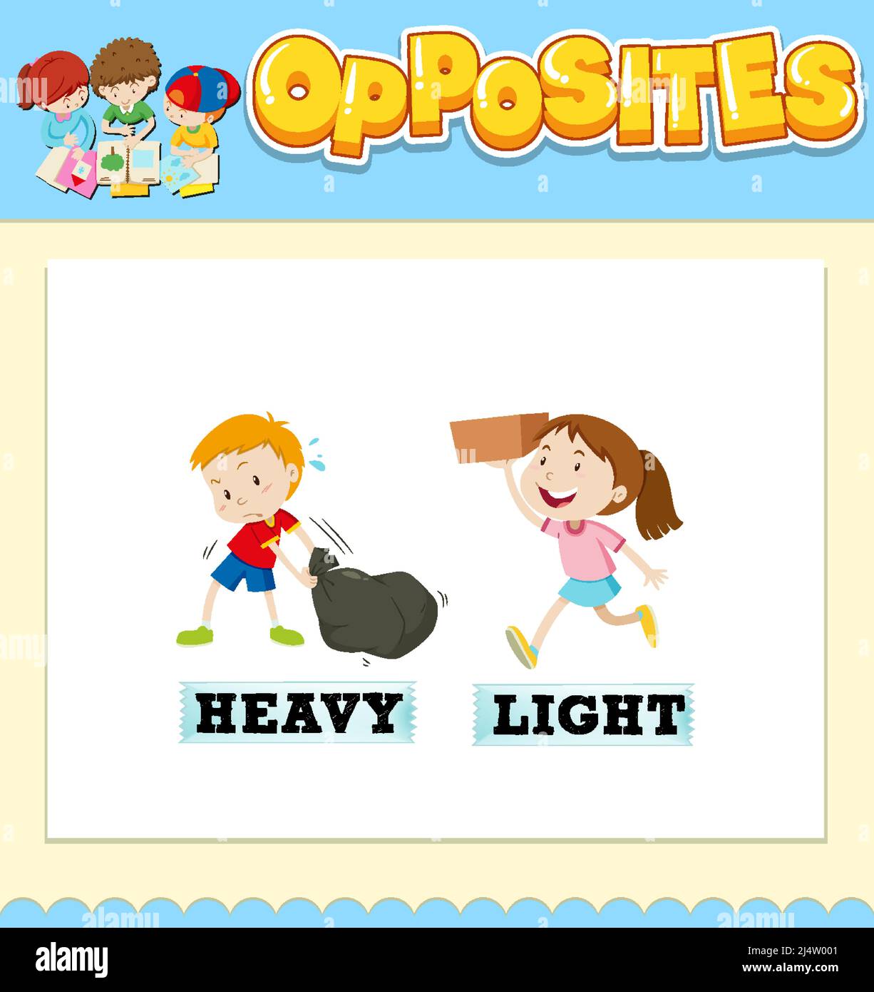Opposite words for heavy and light illustration Stock Vector Image ... Opposite words for heavy and light illustration Stock Vector Image ...