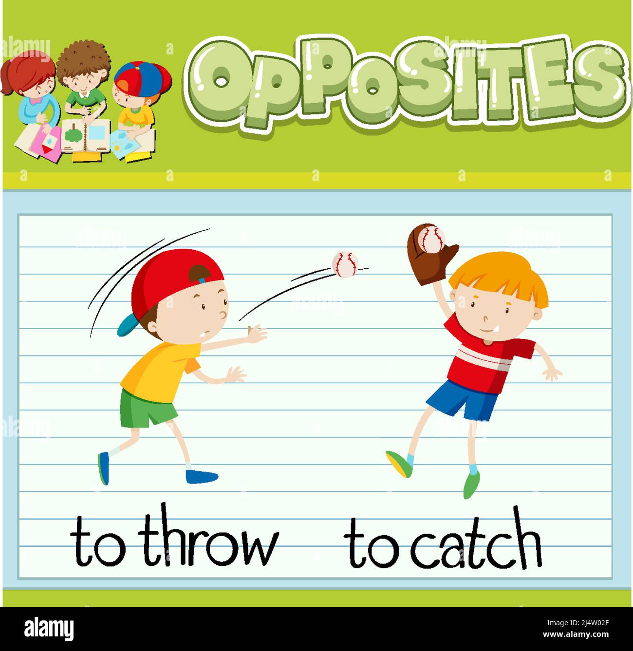 Opposite words with pictures for kids illustration Stock Vector Image ...