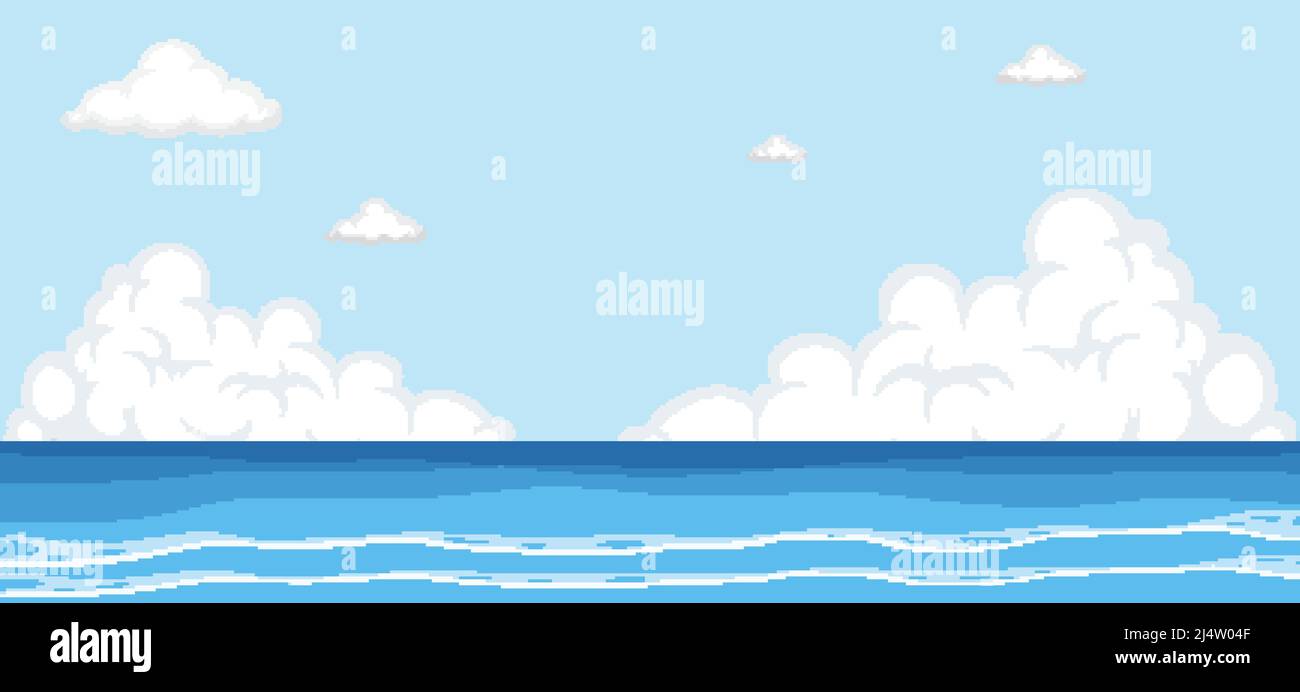 Empty ocean sea background illustration Stock Vector Image & Art - Alamy