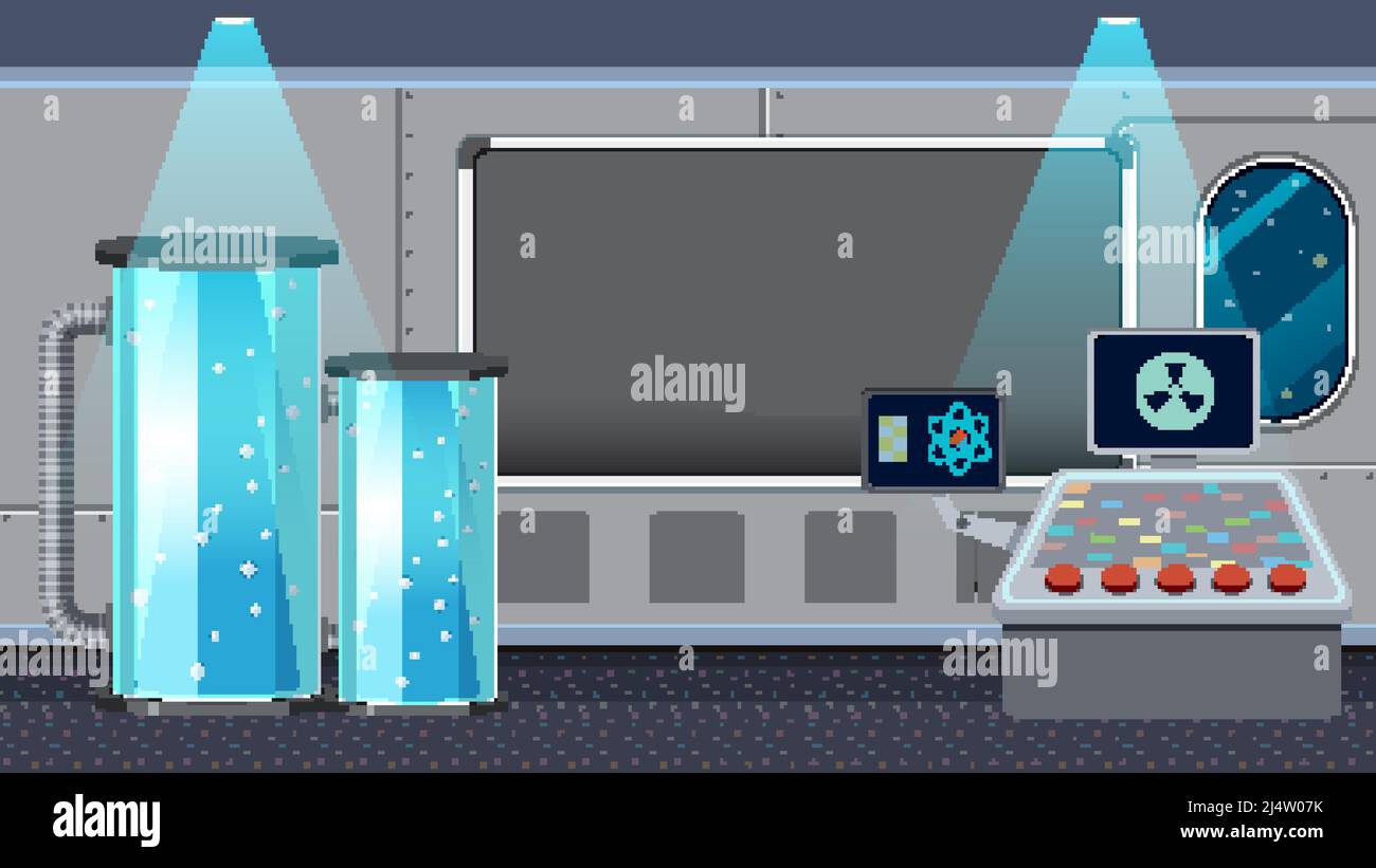 Science laboratory room for chemical experiments illustration Stock ...