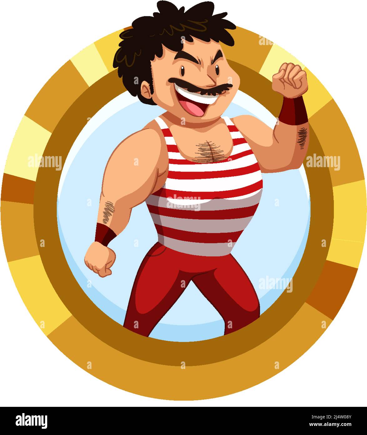 A muscular man cartoon character illustration Stock Vector Image & Art ...