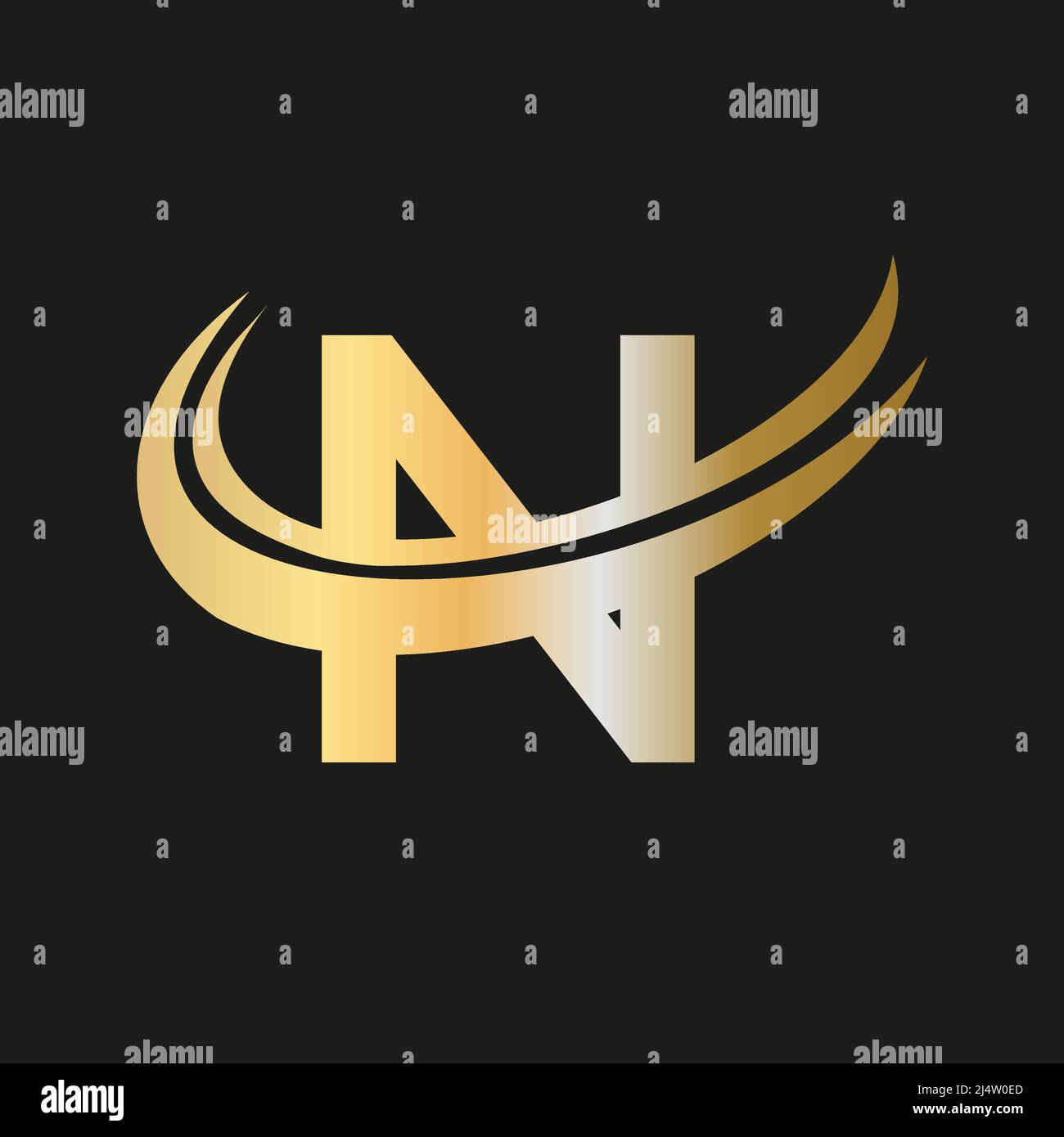 Elegant and stylish N logo design for your company. N letter logo design. N Logo for luxury ...