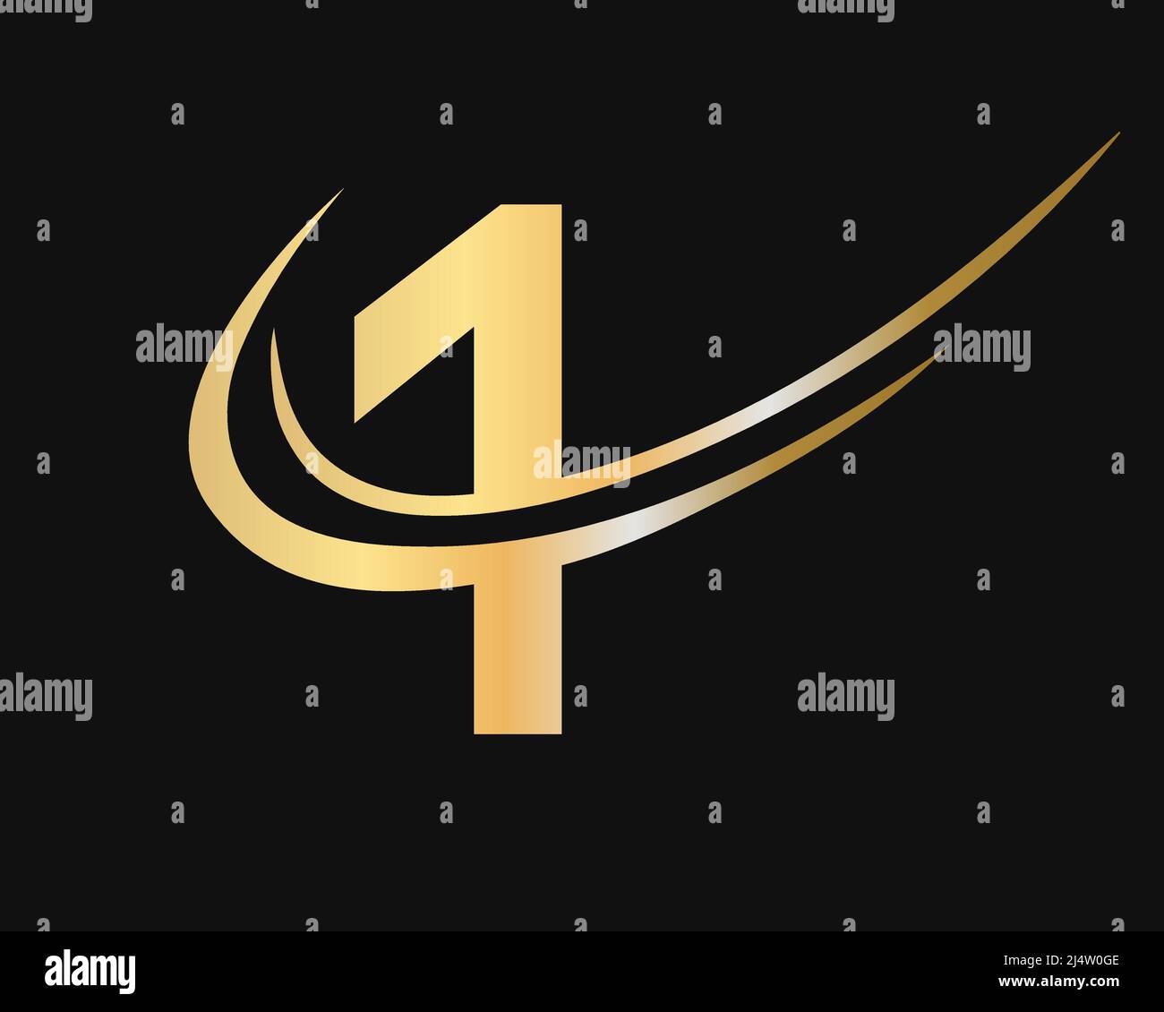 Modern 1 letter type logo design vector template. Abstract letter 1 ...