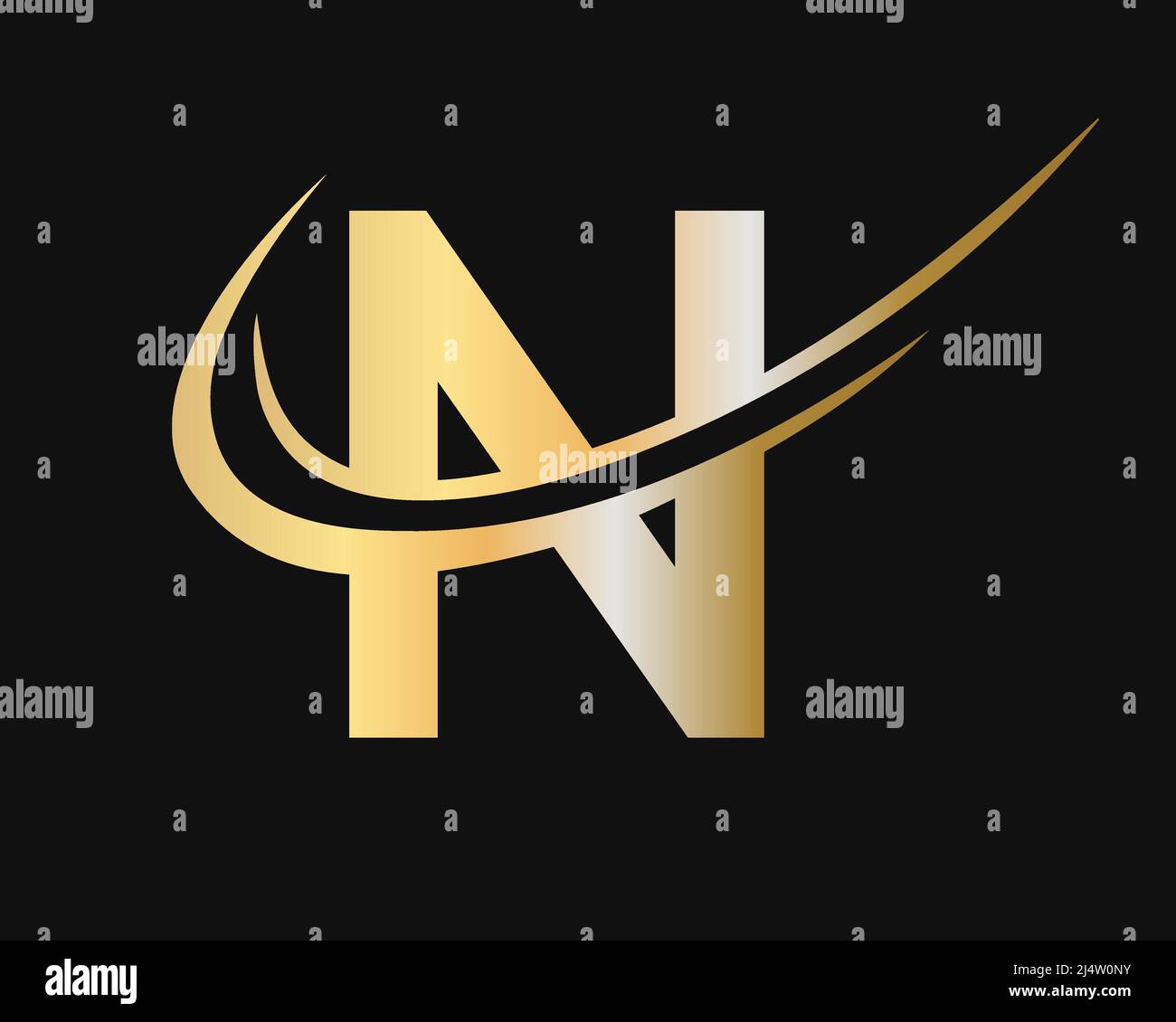 Modern N letter type logo design vector template. Abstract letter N ...