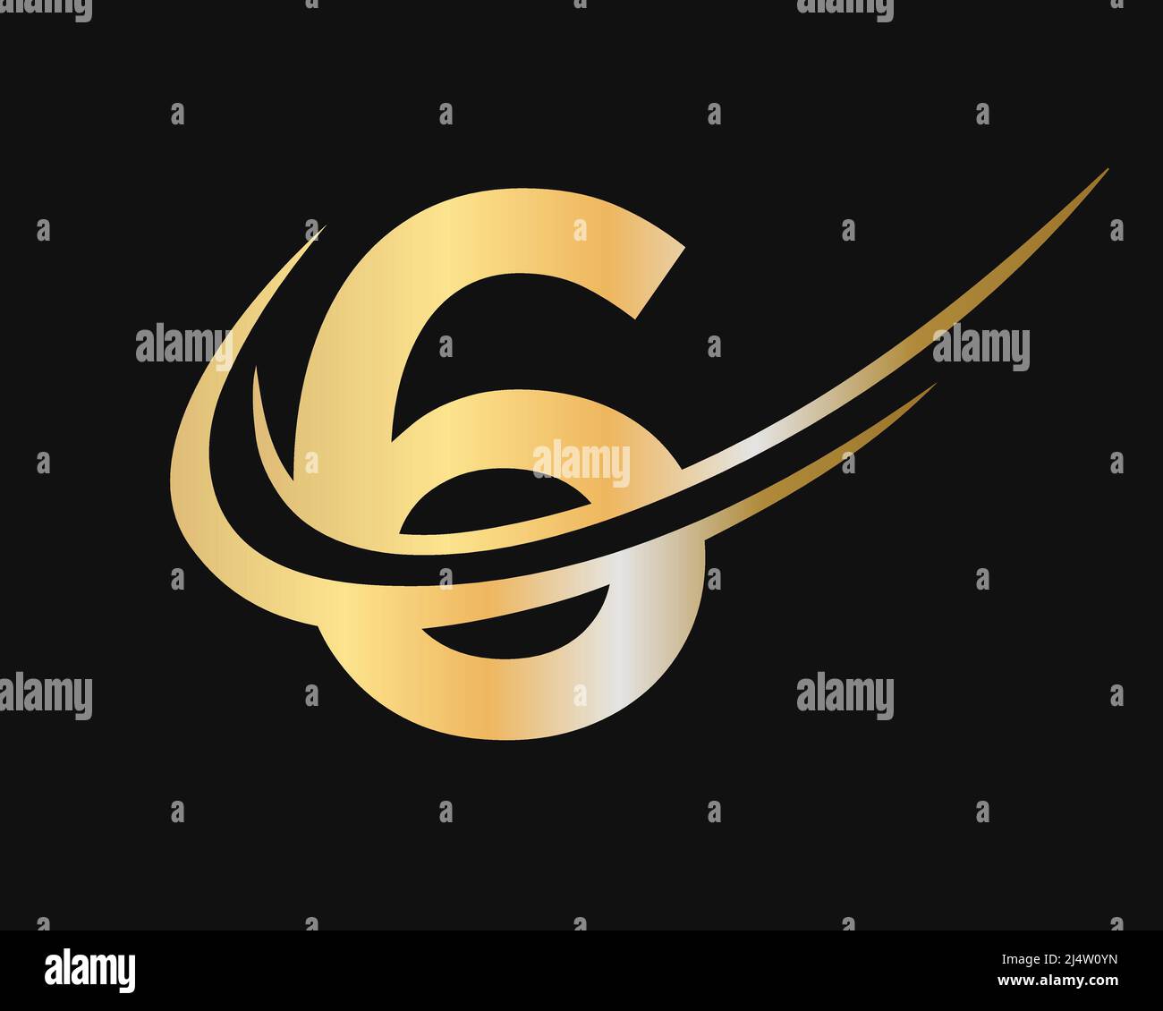 Modern 6 letter type logo design vector template. Abstract letter 6 ...