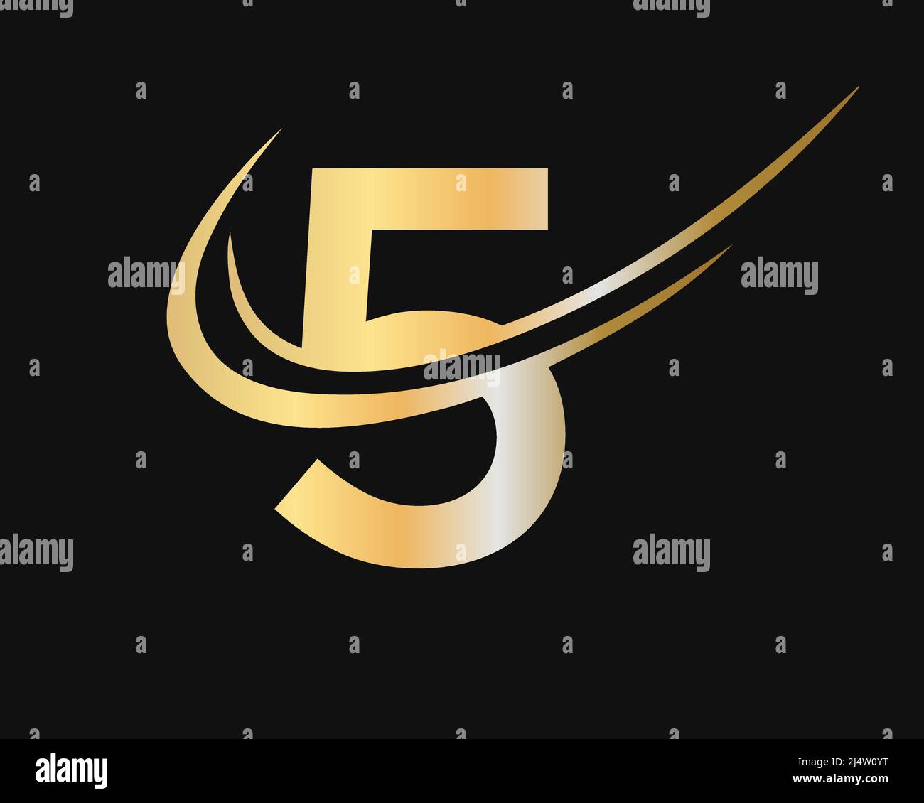 Modern 5 letter type logo design vector template. Abstract letter 5 ...