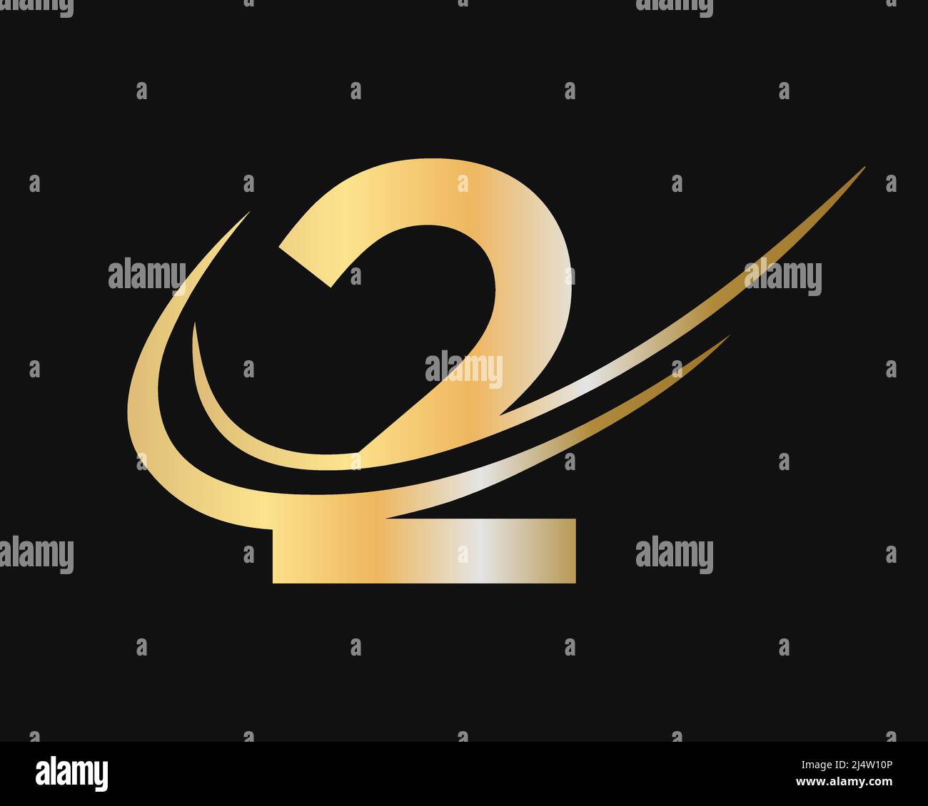 Modern 2 letter type logo design vector template. Abstract letter 2 ...