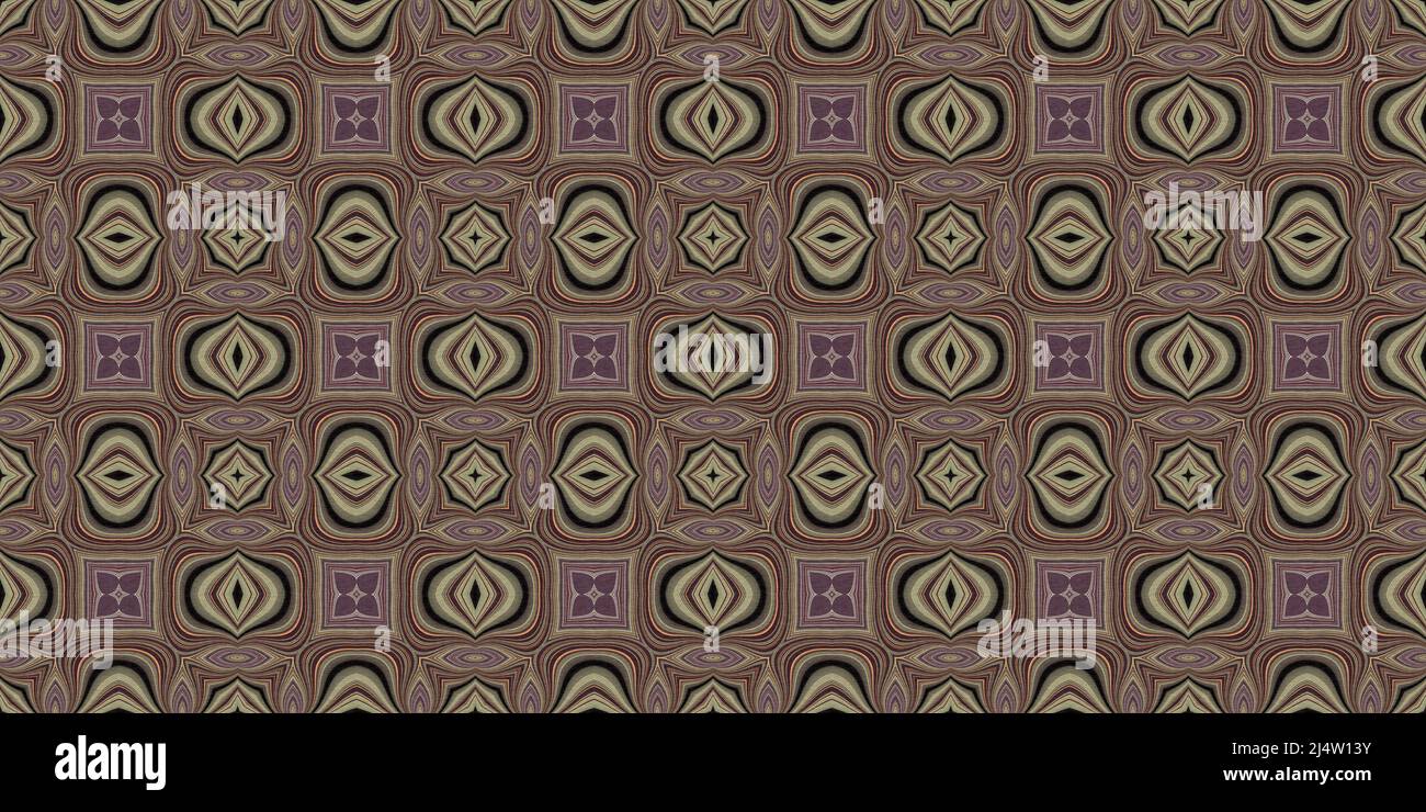 Earthy colours retro sixties geometric seamless border pattern in ...