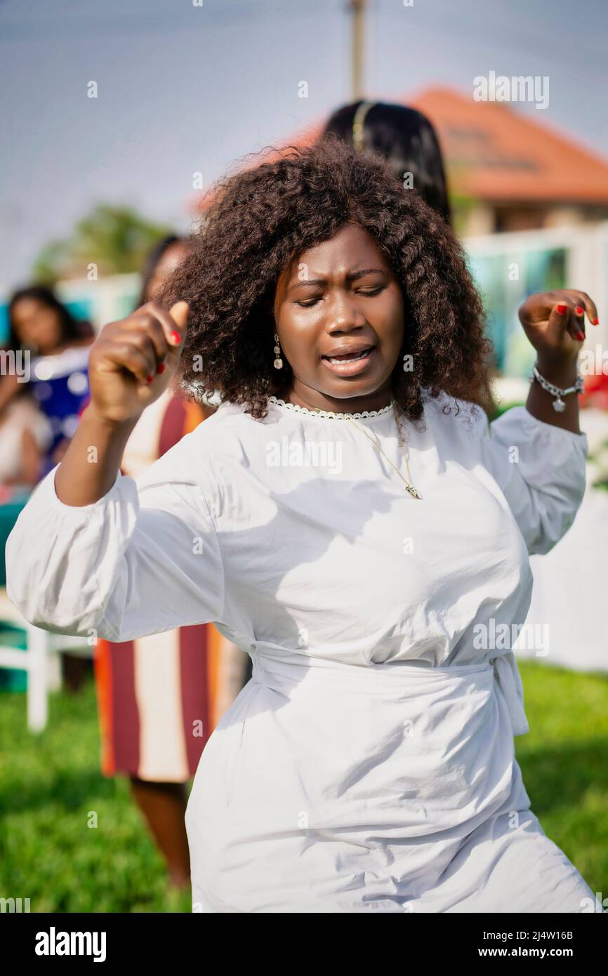 An African lady dancing Stock Photo - Alamy