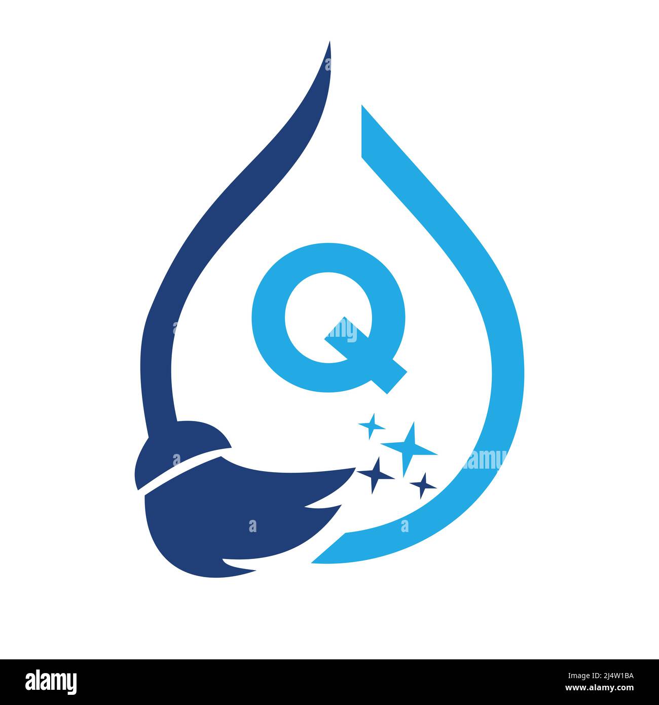 Maid Cleaning Logo On Letter Q. Clean House Sign, Fresh Clean Logo ...