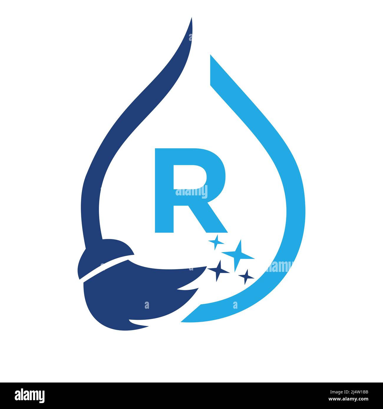 Maid Cleaning Logo On Letter R. Clean House Sign, Fresh Clean Logo ...