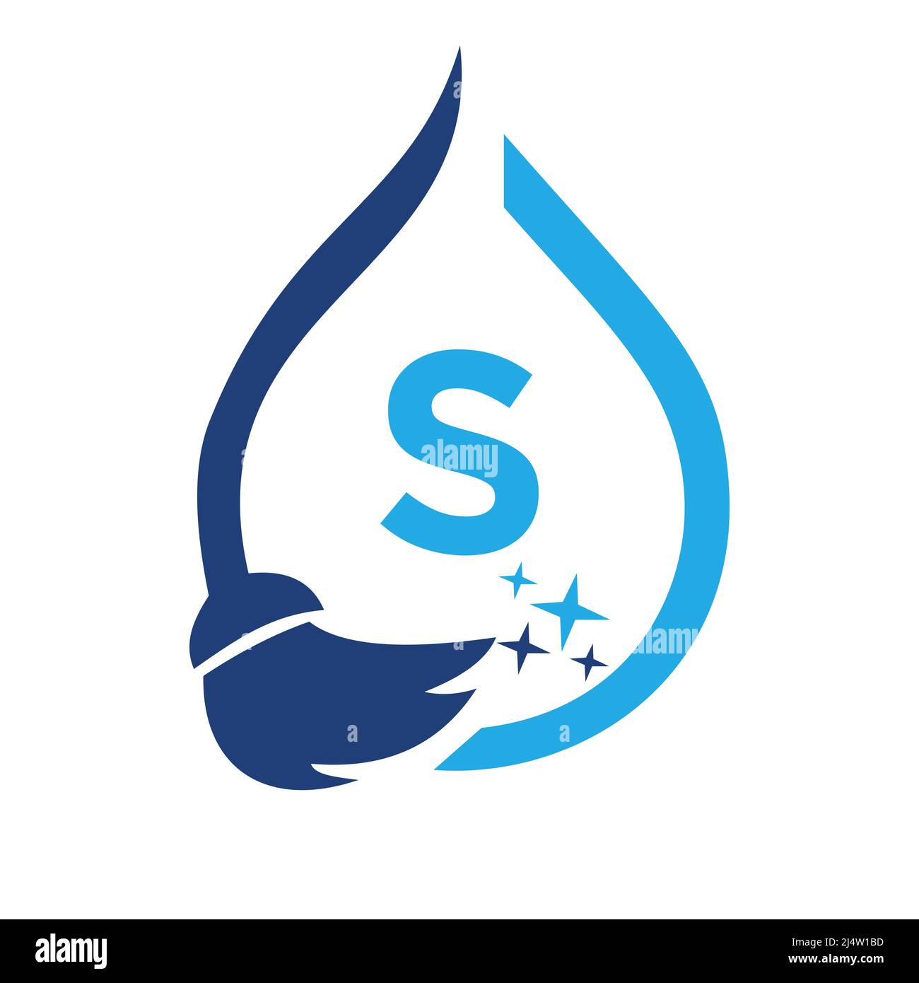 Maid Cleaning Logo On Letter S. Clean House Sign, Fresh Clean Logo ...