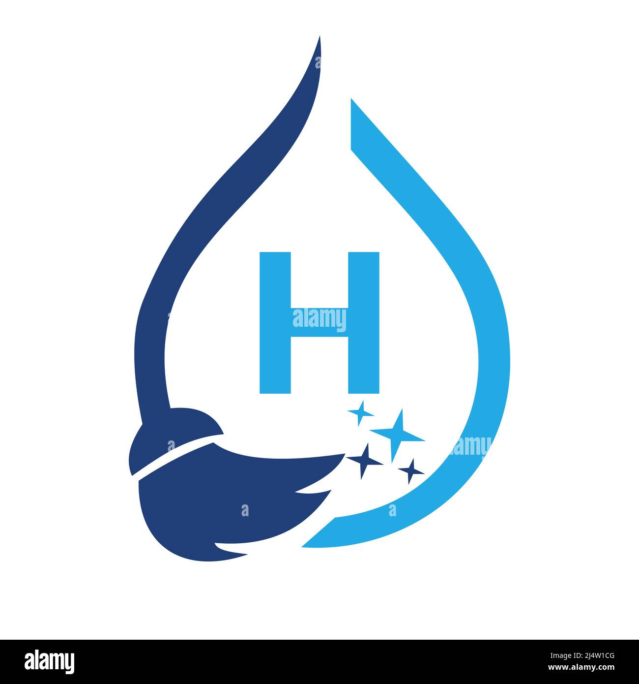 Maid Cleaning Logo On Letter H. Clean House Sign, Fresh Clean Logo ...