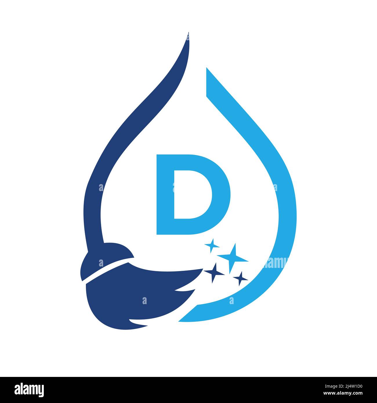 Maid Cleaning Logo On Letter D. Clean House Sign, Fresh Clean Logo ...