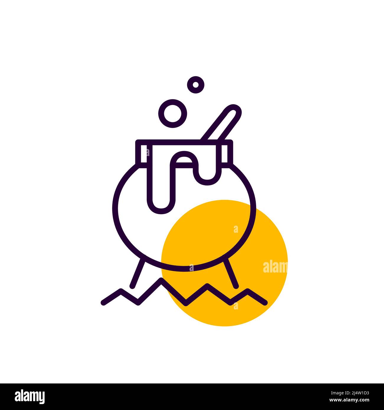 Halloween witch brew pot magical cauldron. Pixel perfect, editable ...