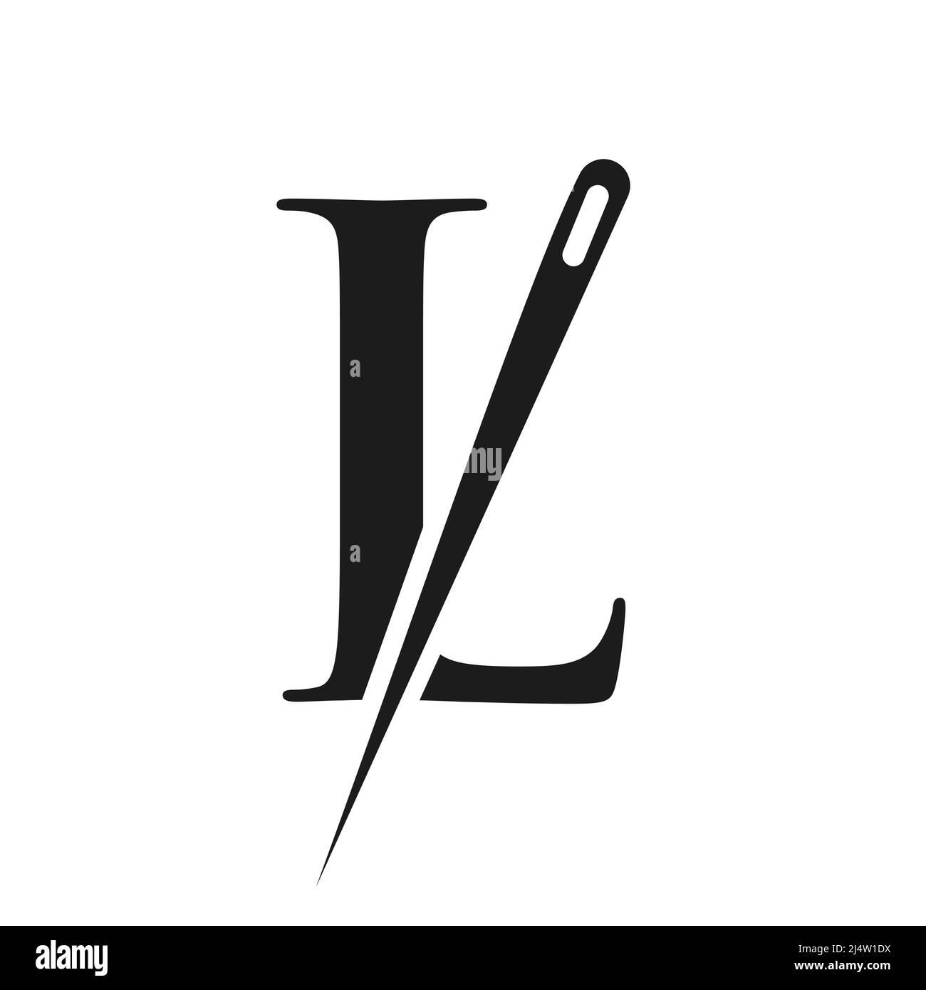 Initial Letter L Tailor Logo, Needle and Thread Combination for ...