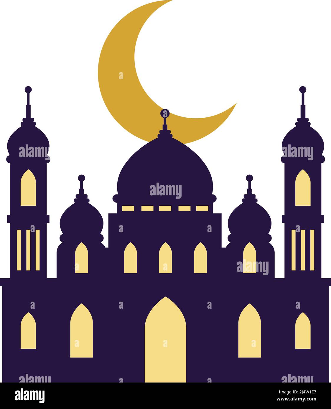 mosque with crescent moon Stock Vector Image & Art - Alamy