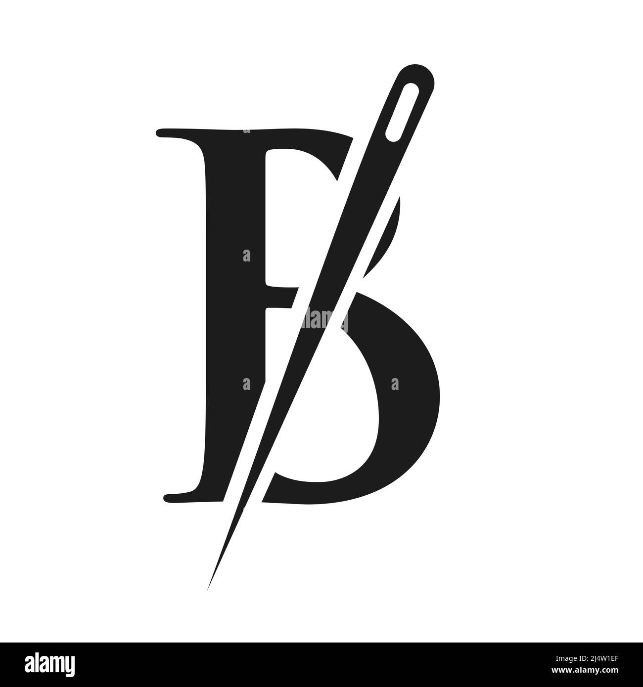 Initial Letter B Tailor Logo, Needle and Thread Combination for ...