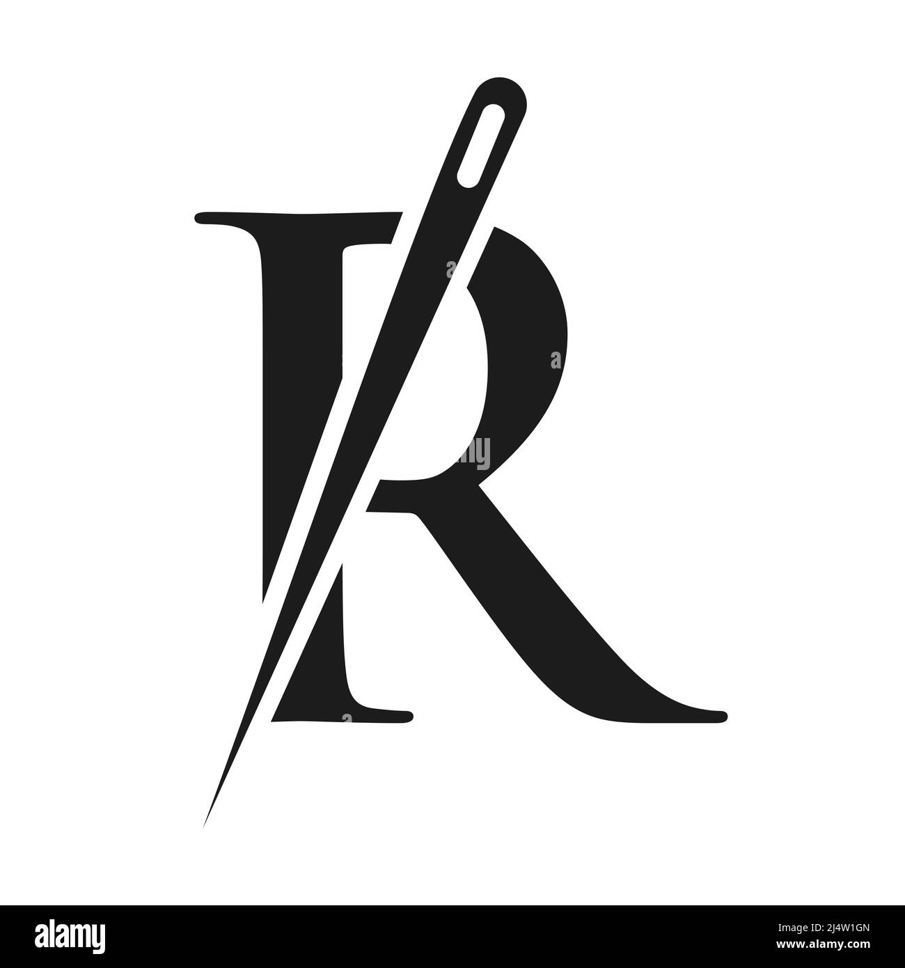 Initial Letter R Tailor Logo, Needle and Thread Combination for ...