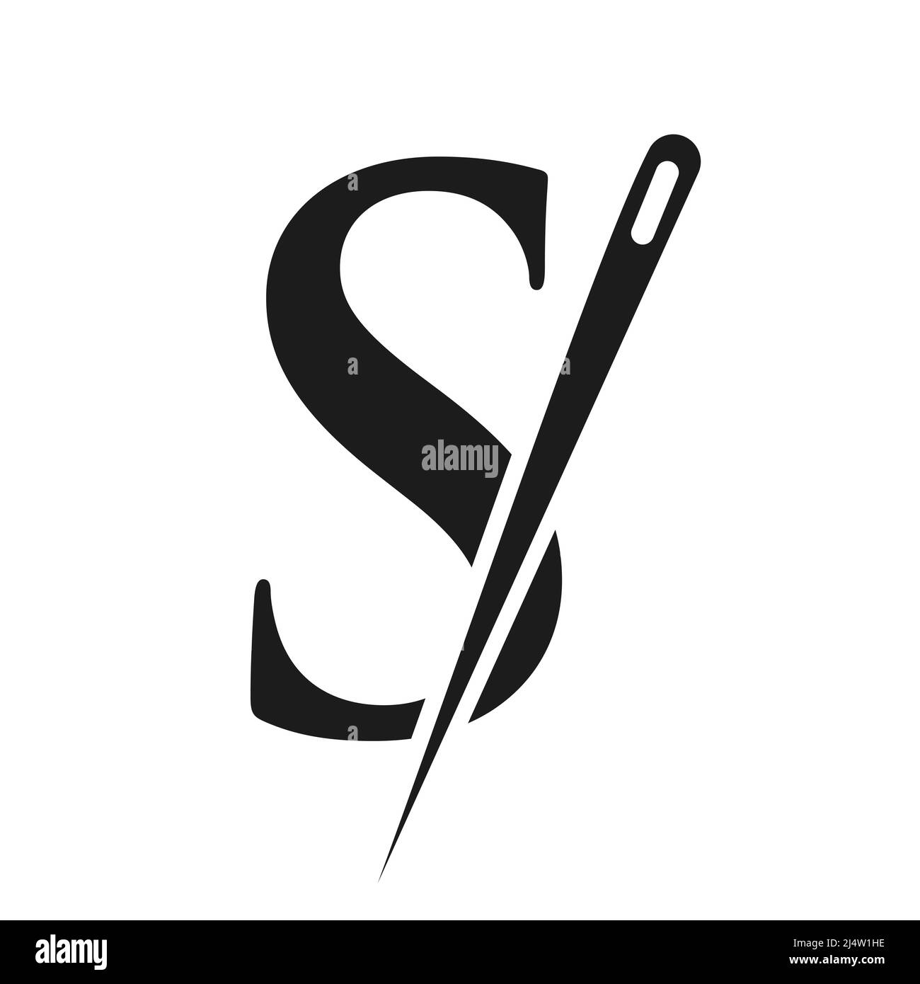 Initial Letter S Tailor Logo, Needle and Thread Combination for ...