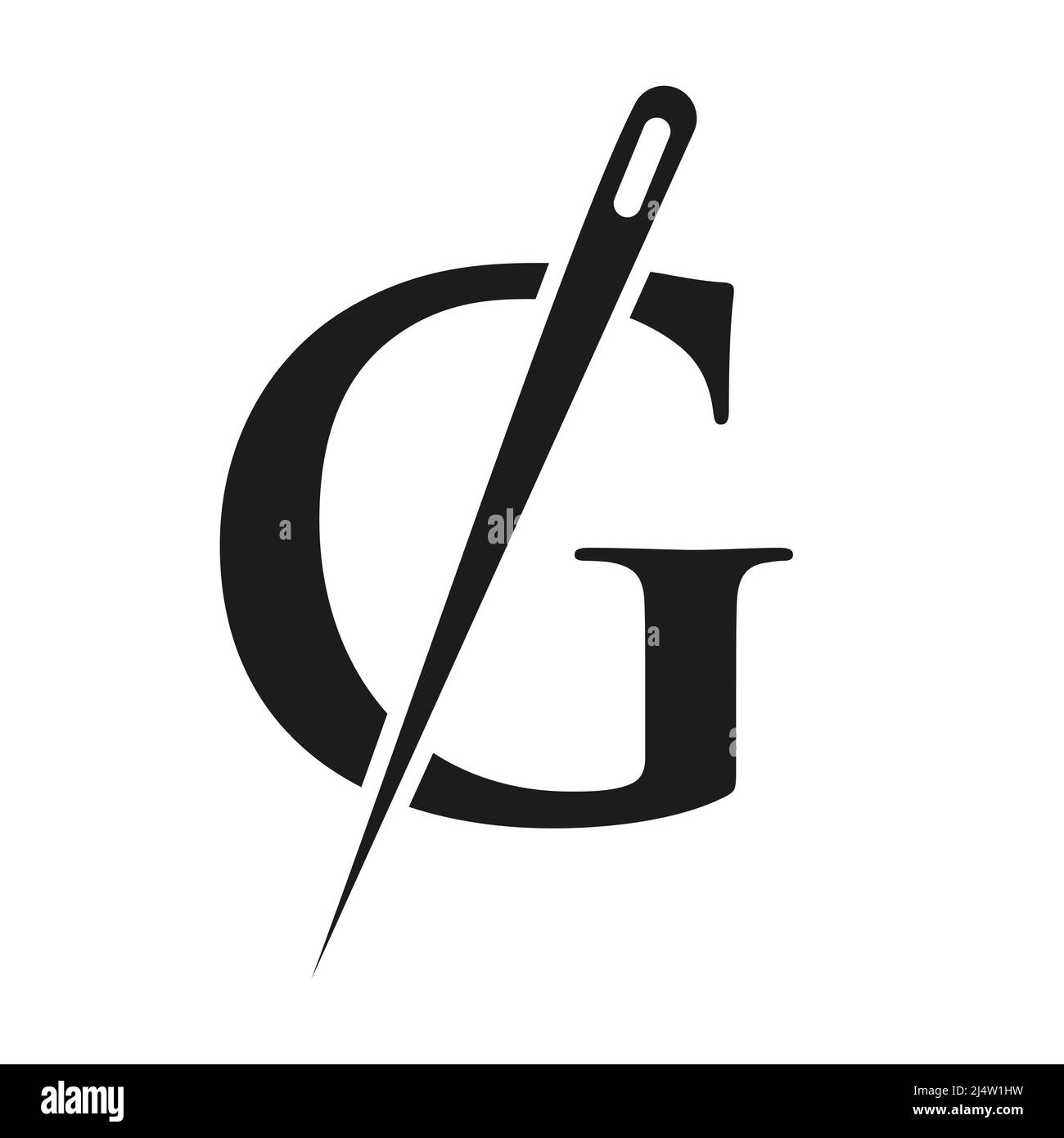Initial Letter G Tailor Logo, Needle and Thread Combination for ...