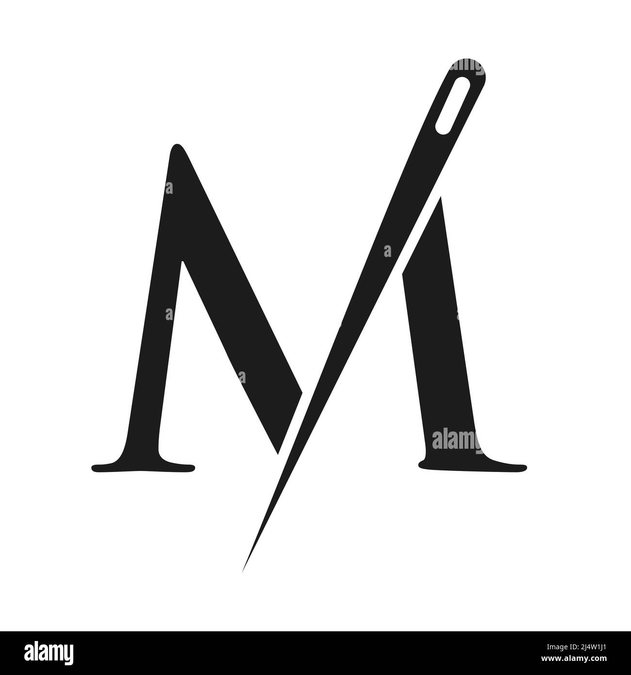 Initial Letter M Tailor Logo, Needle and Thread Combination for ...