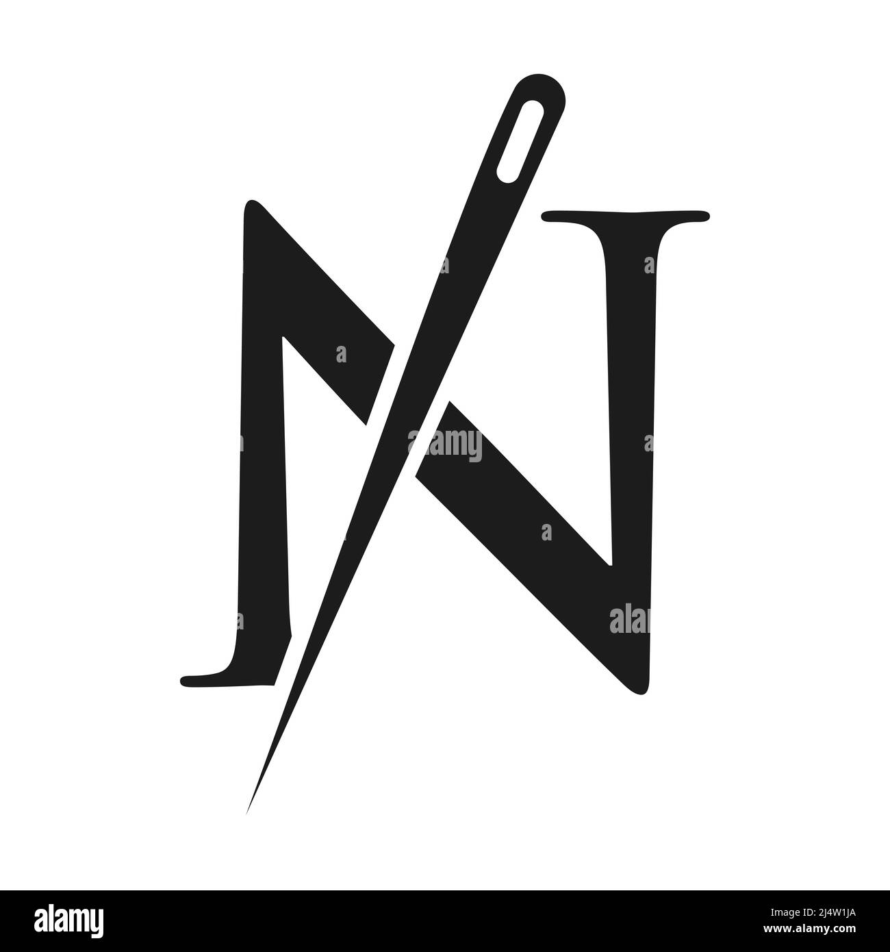 Initial Letter N Tailor Logo, Needle and Thread Combination for ...