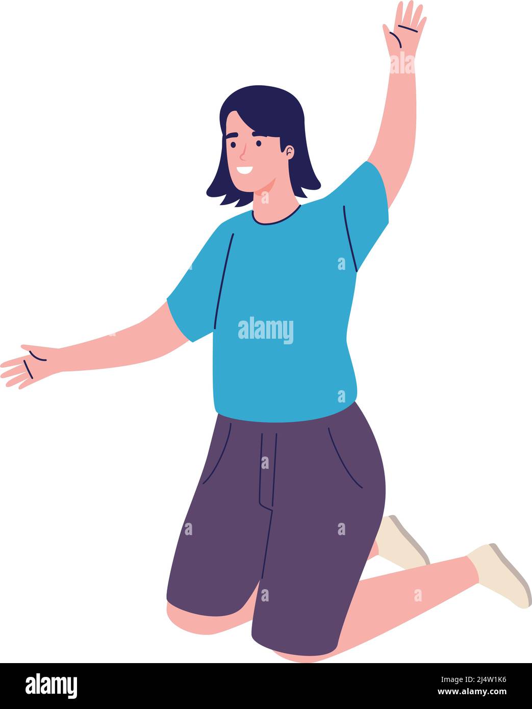 woman kneeling character Stock Vector Image & Art - Alamy