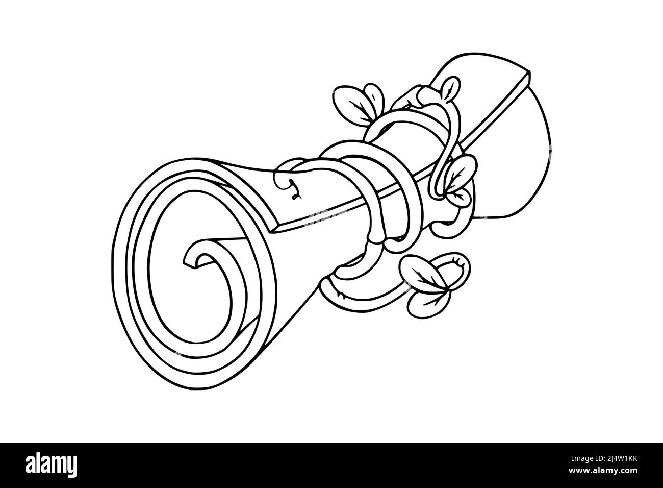 Paper scroll for games. Sketch of parchment or medieval map scroll ...
