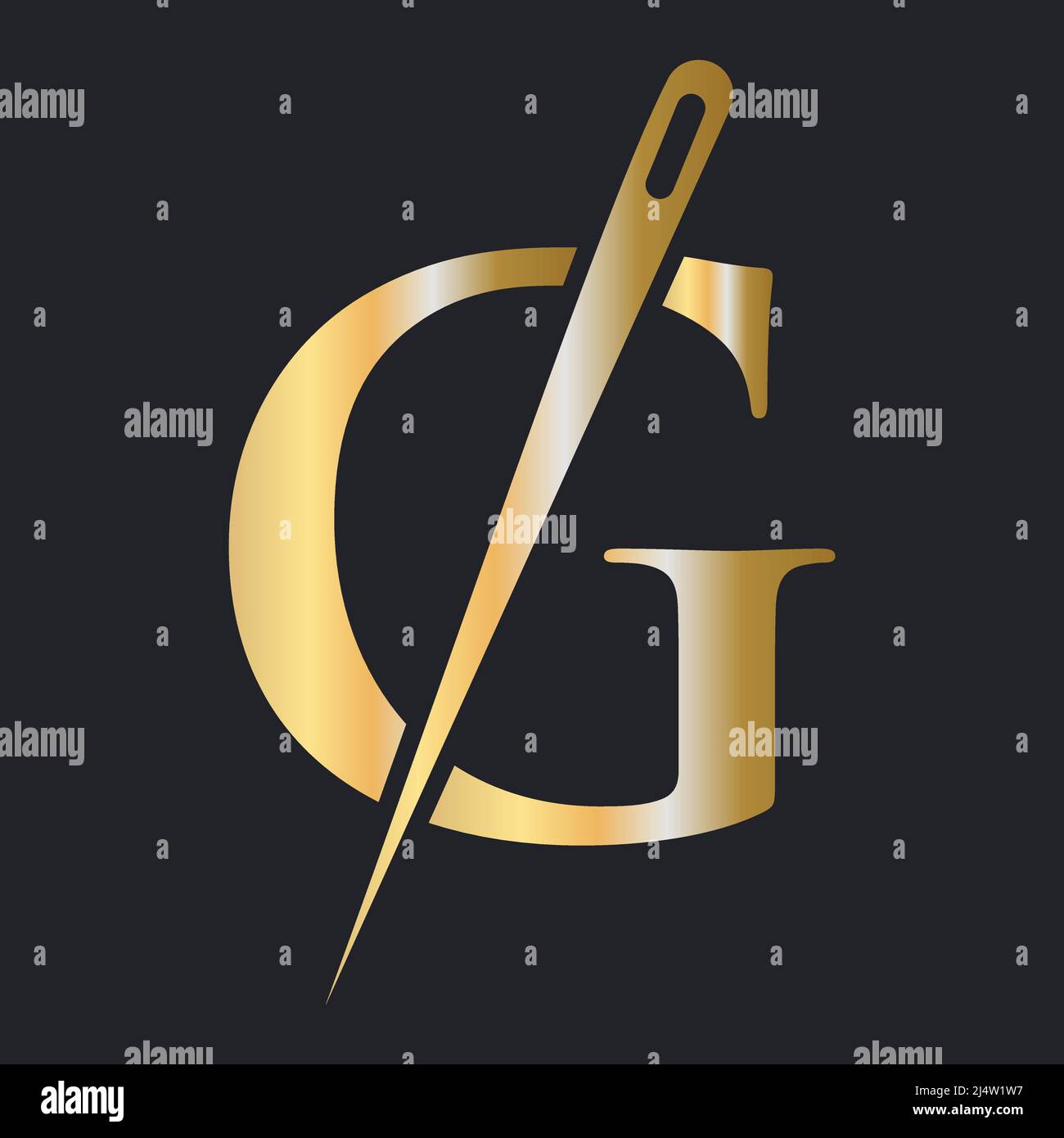 Initial Letter G Tailor Logo, Needle and Thread Combination for ...