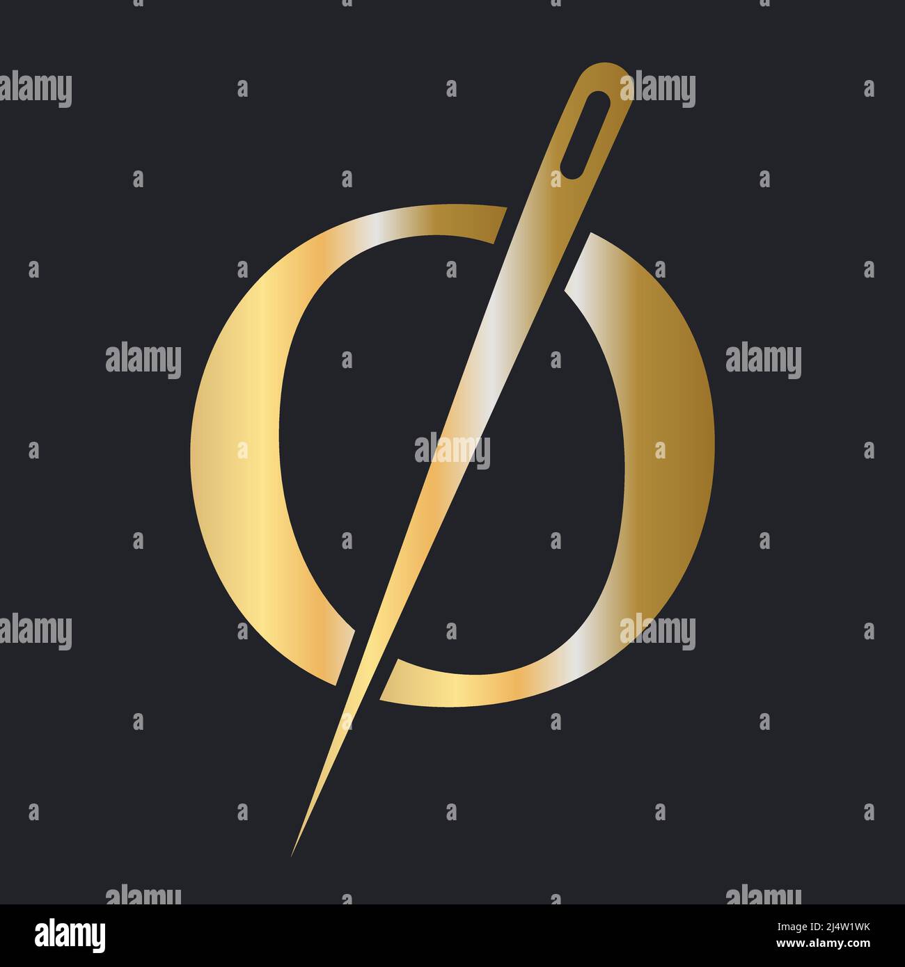 Initial Letter O Tailor Logo, Needle and Thread Combination for ...