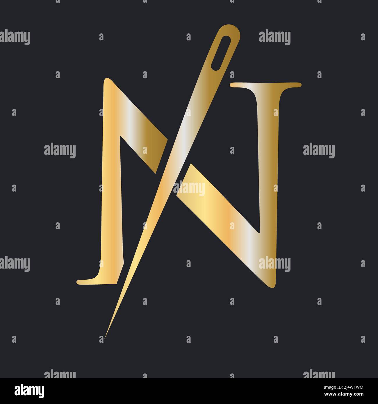 Initial Letter N Tailor Logo, Needle and Thread Combination for ...