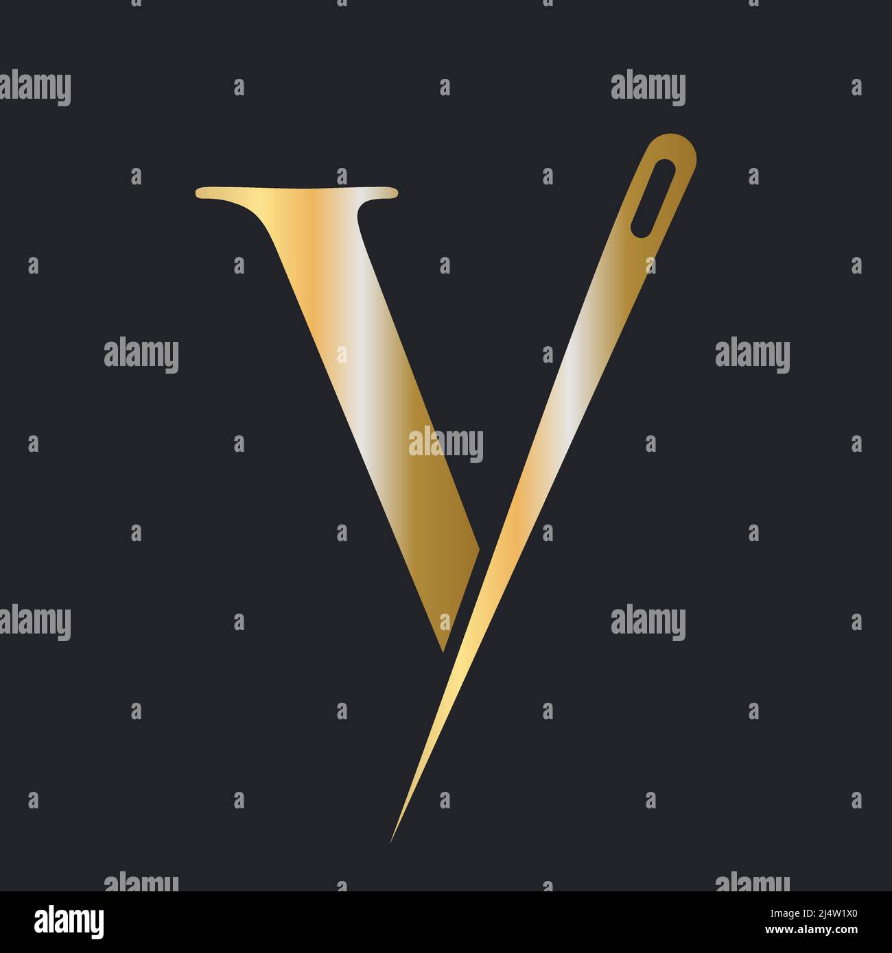 Initial Letter V Tailor Logo, Needle and Thread Combination for ...