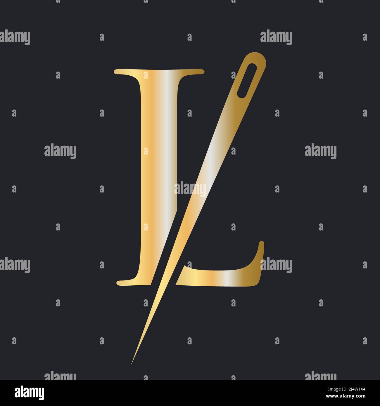 Initial Letter L Tailor Logo, Needle and Thread Combination for ...