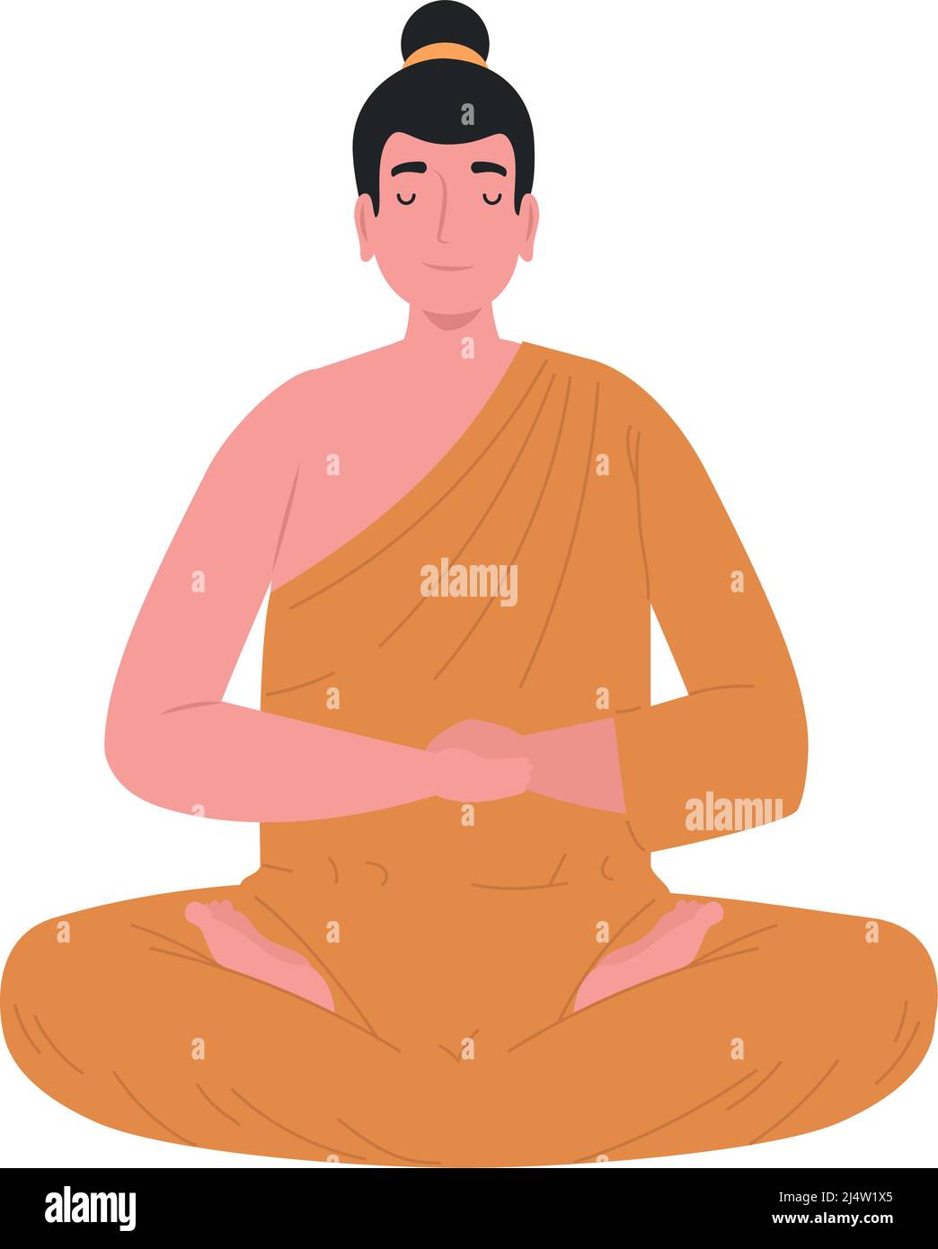 Buddhist monk seated Stock Vector Images - Alamy