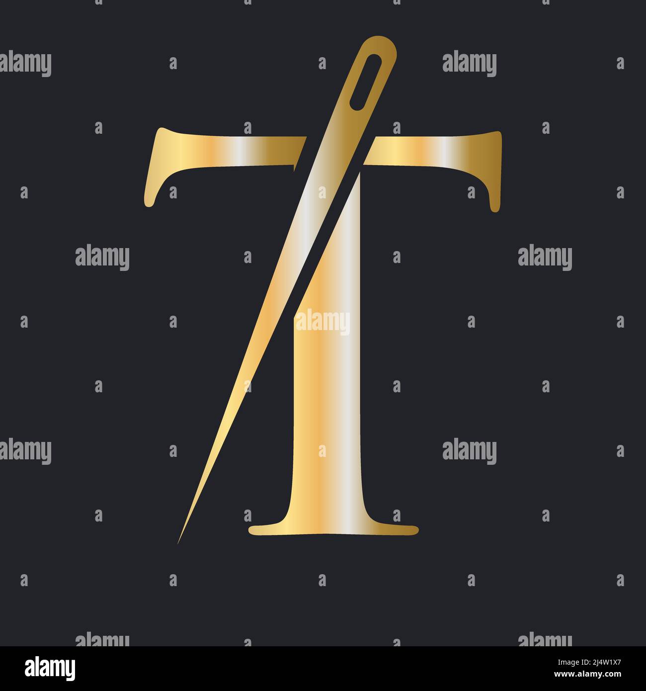 Initial Letter T Tailor Logo, Needle and Thread Combination for ...