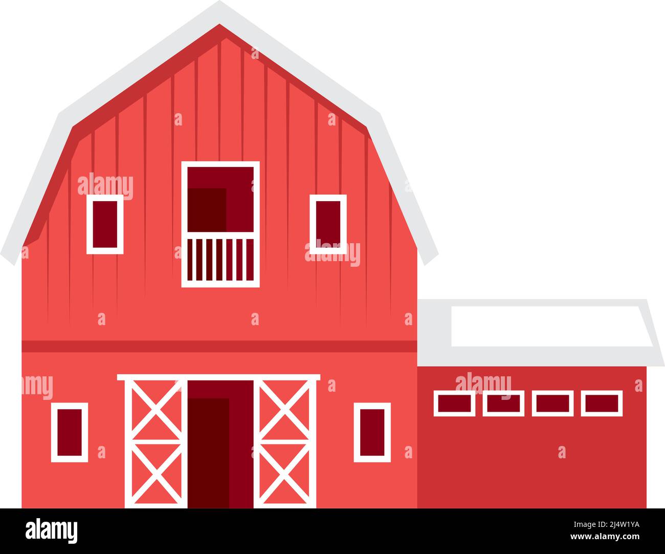 red stable facade Stock Vector Image & Art - Alamy