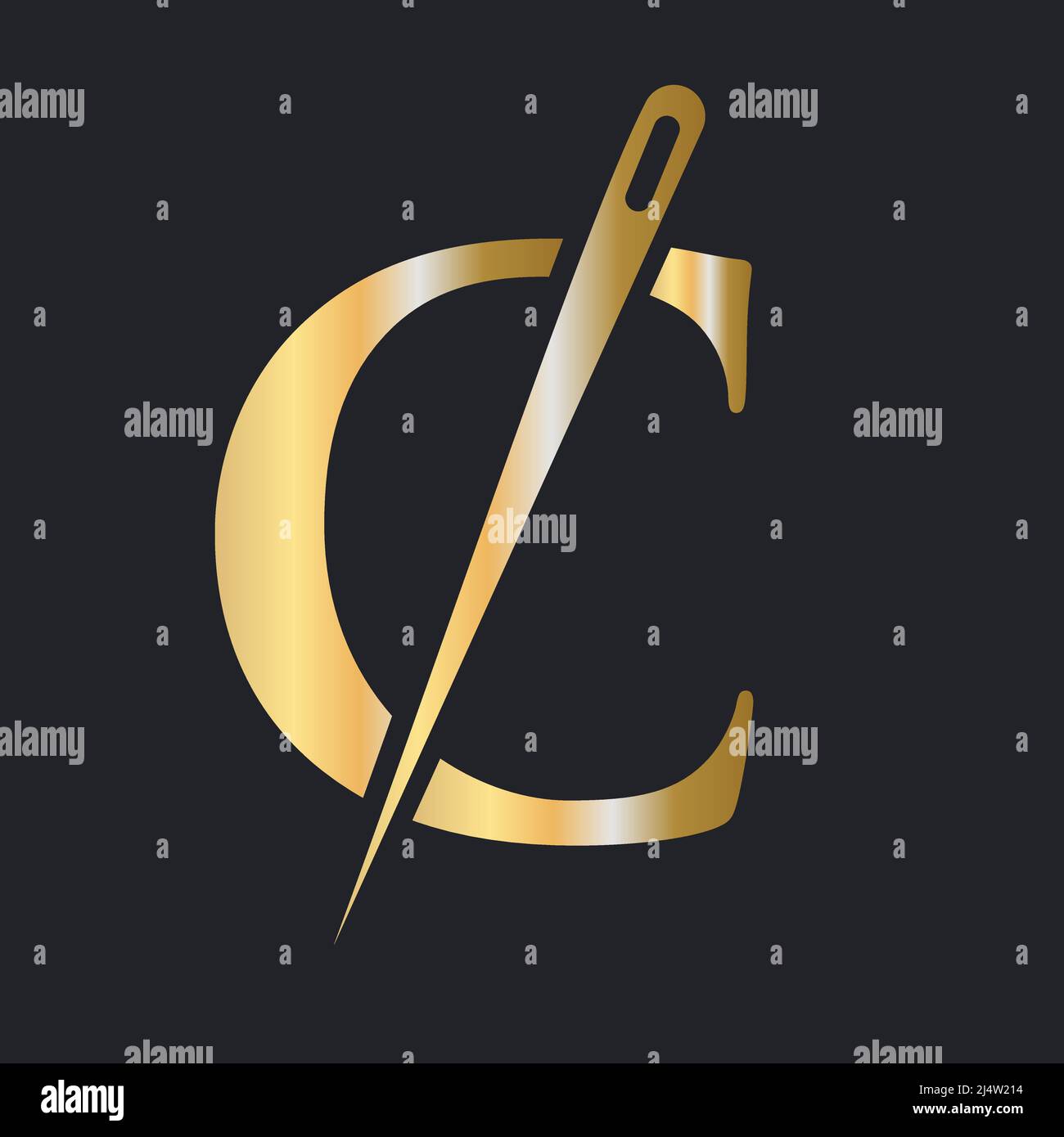 Initial Letter C Tailor Logo, Needle and Thread Combination for ...