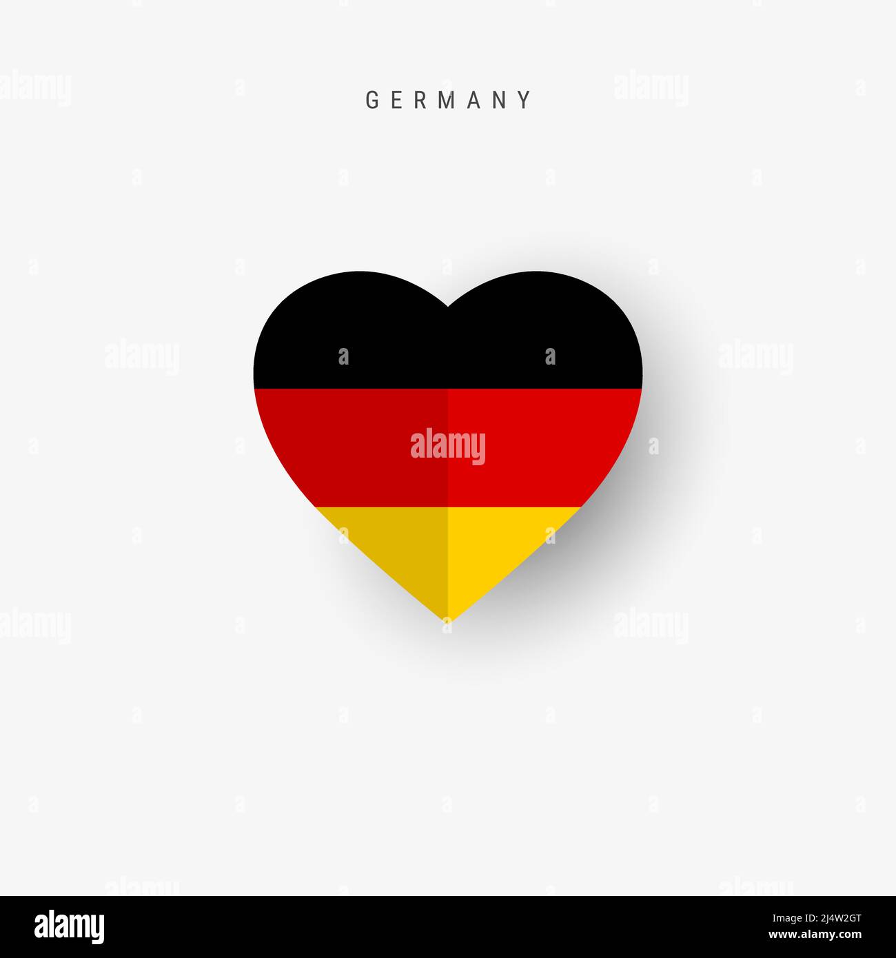 Germany heart shaped flag. Origami paper cut German national banner. 3D ...