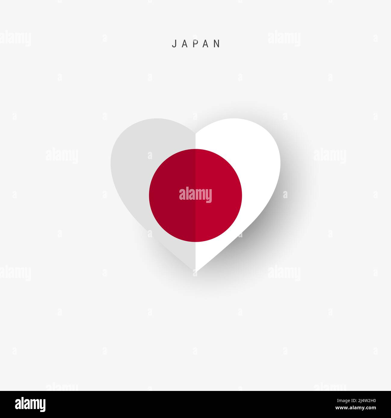 Isolated heart shape japanese flag High Resolution Stock Photography ...