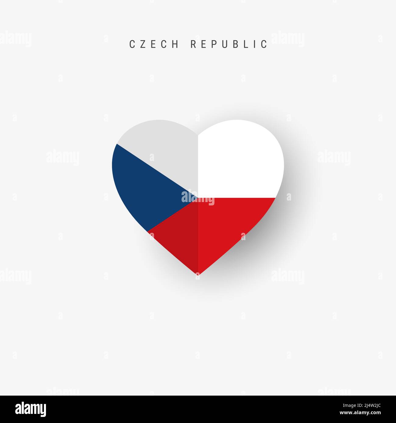 Czech Republic heart shaped flag. Origami paper cut Czechia national ...