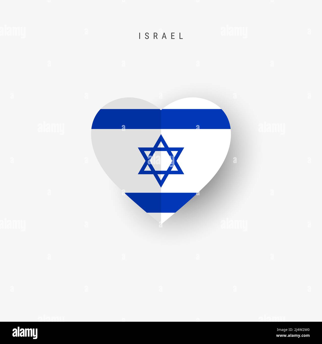 Israel heart shaped flag. Origami paper cut Israeli national banner. 3D ...