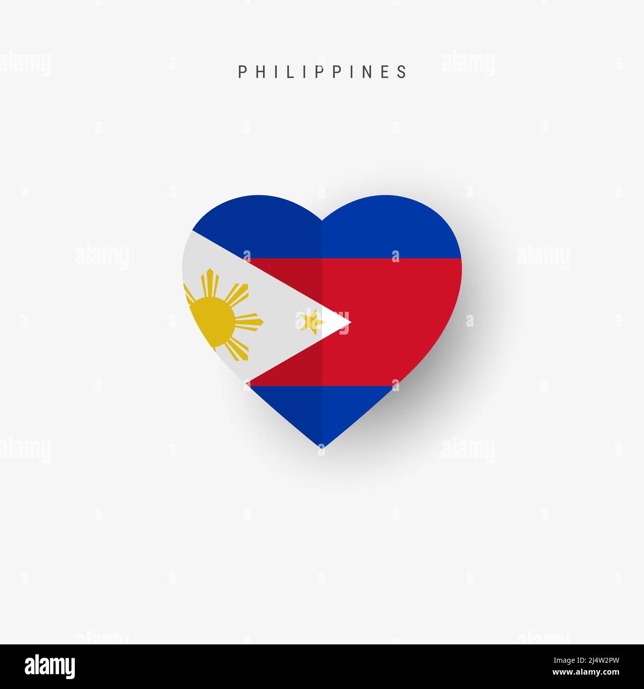 Philippines heart shaped flag. Origami paper cut Philippine national ...