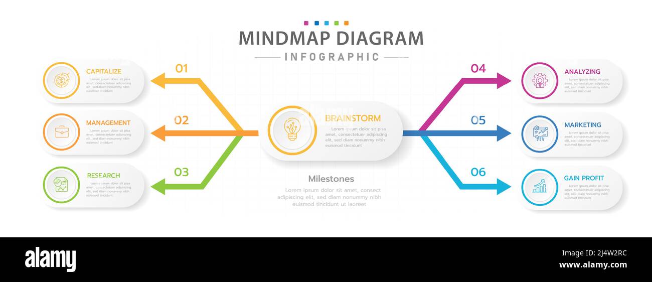 Mind map arrows Cut Out Stock Images & Pictures - Alamy