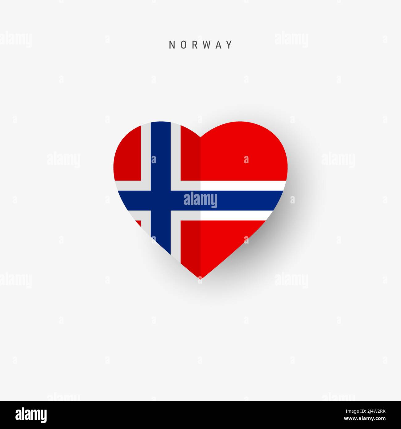 Norway heart shaped flag. Origami paper cut Norwegian national banner ...